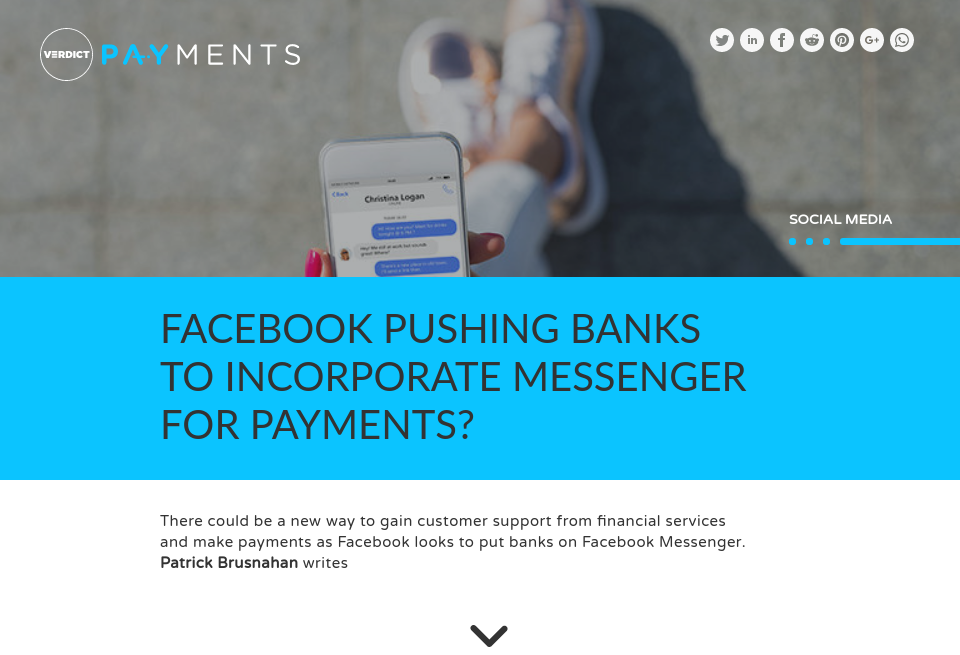 Facebook pushing banks to incorporate Messenger for payments? - Verdict ...